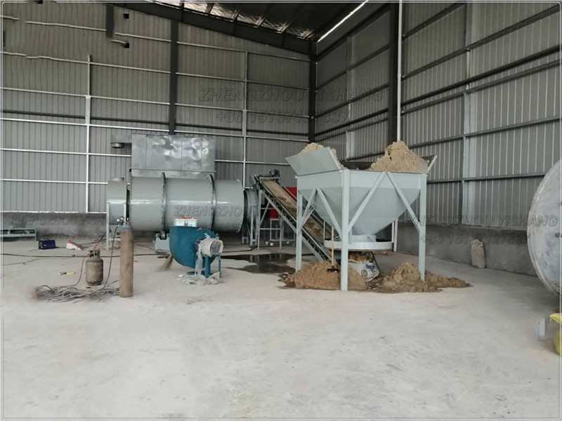 Three pass yellow river sand dryer machine artificial silica sand ...
